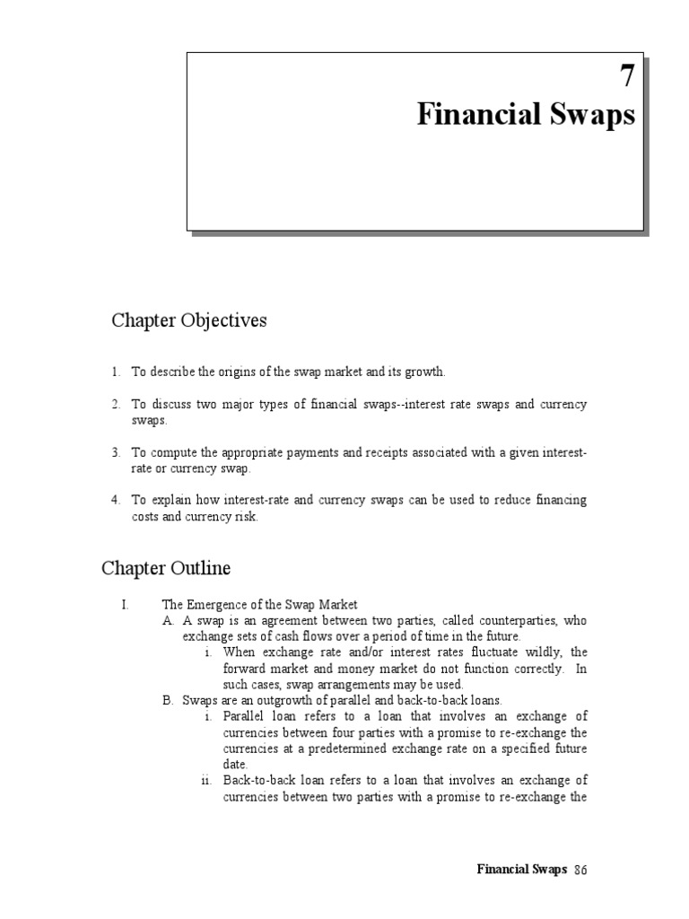 7 Financial Swaps: Chapter Objectives | PDF | Currency Swap | Swap (Finance)