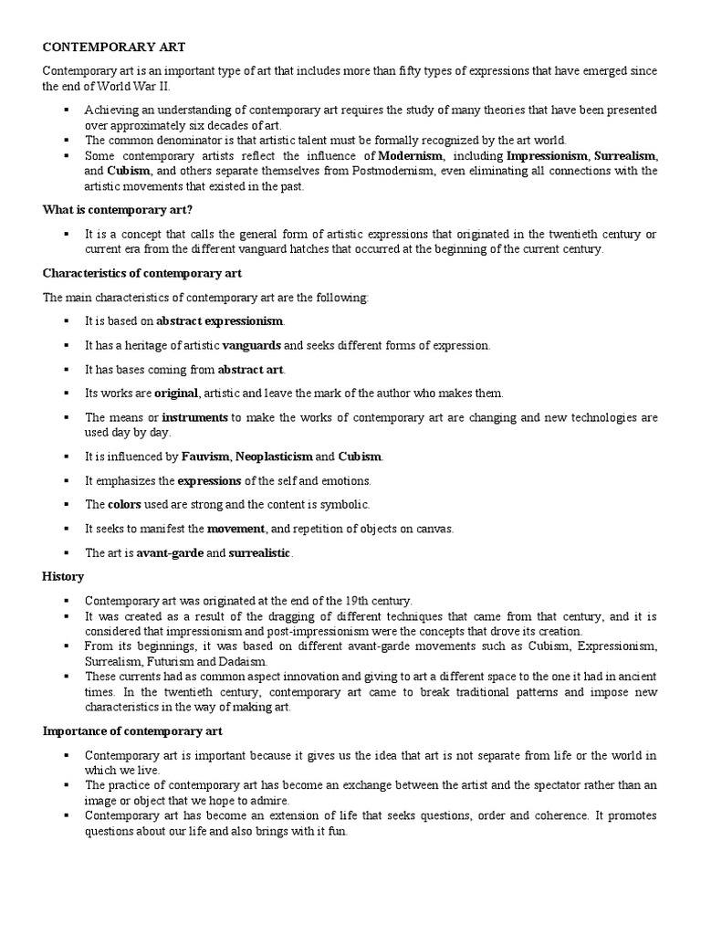 Contemporary Art Practices | PDF | Abstract Art | Contemporary Art