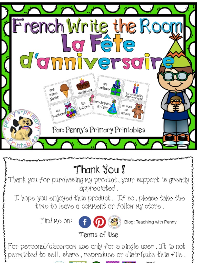 French Writethe Room Birthday Party | PDF