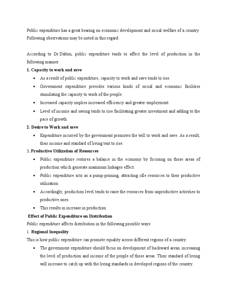 Effect of Public Expenditure | PDF | Government Spending | Inflation