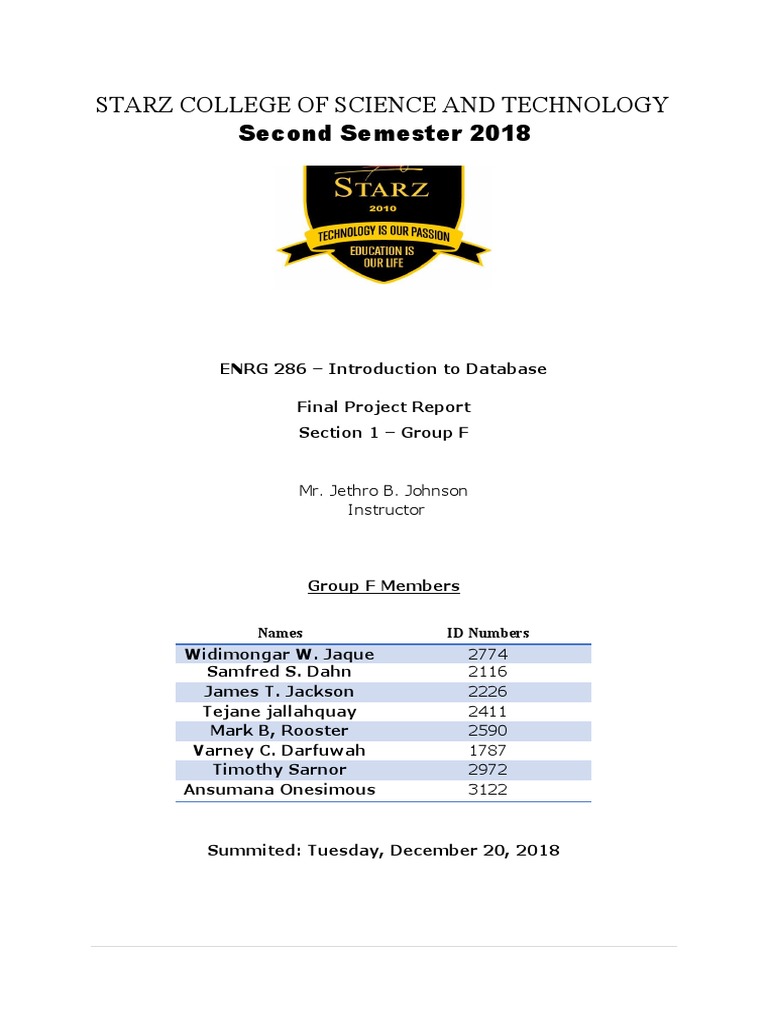 Project Report Group F | PDF | Databases | Information Science