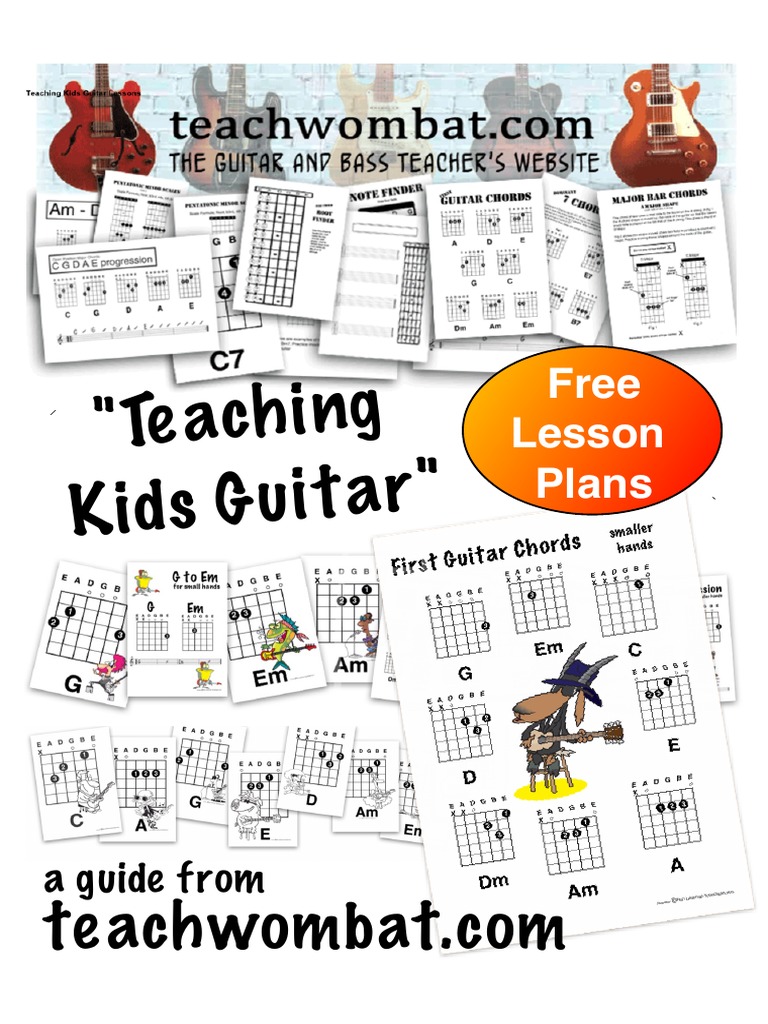 "Teaching Kids Guitar": Free Lesson Plans | PDF | Chord (Music ...