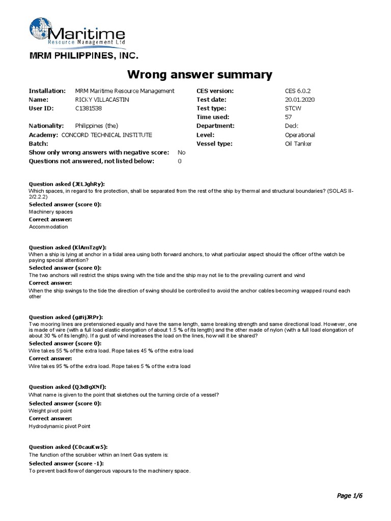 CES Wrong Answer Summary 1 PDF | PDF | Transport | Nature