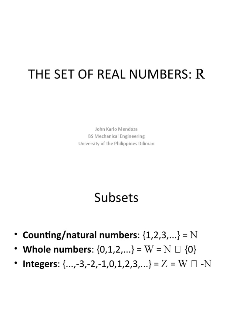 Overview of Real Number Systems | PDF | Interval (Mathematics) | Numbers