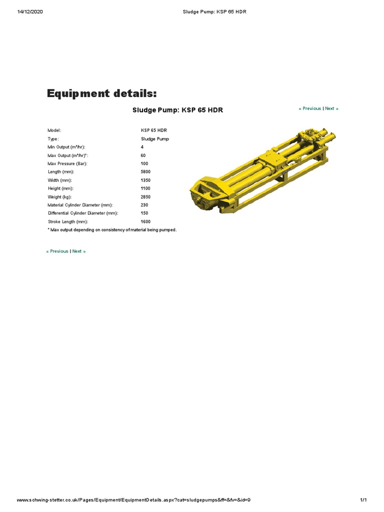 Sludge Pump - KSP 65 HDR | PDF
