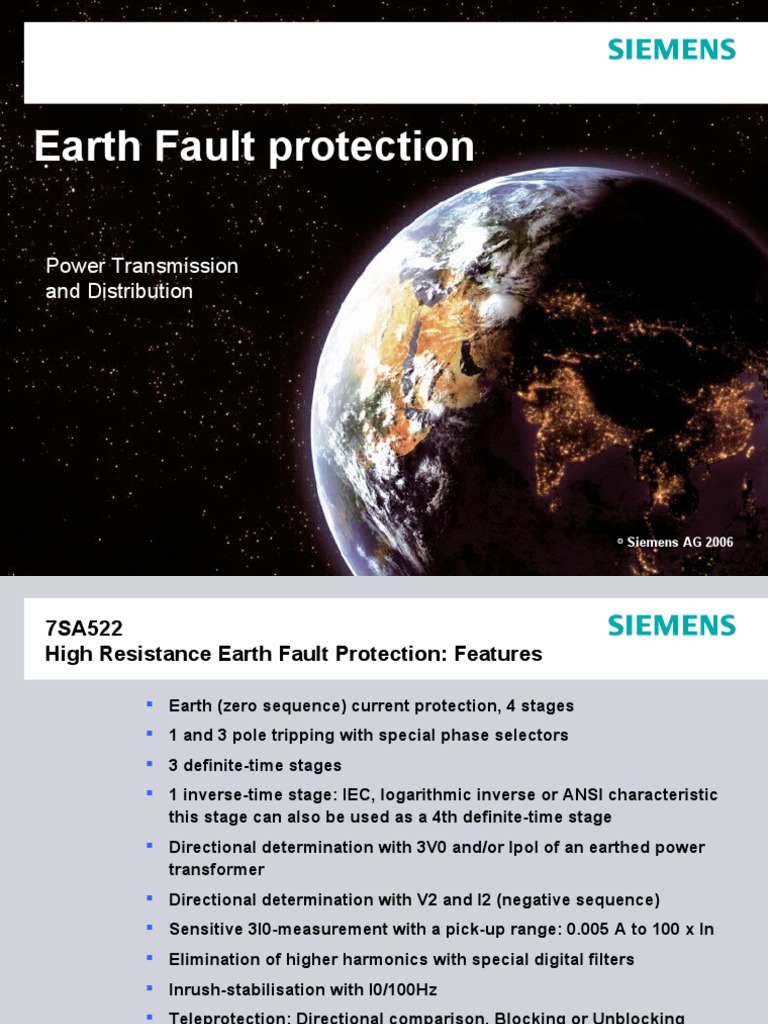 Earth Fault Protection: Power Transmission and Distribution | PDF ...