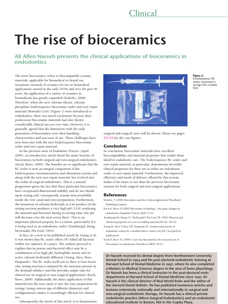 The Rise of Bioceramics | PDF | Bioceramic | Dentistry