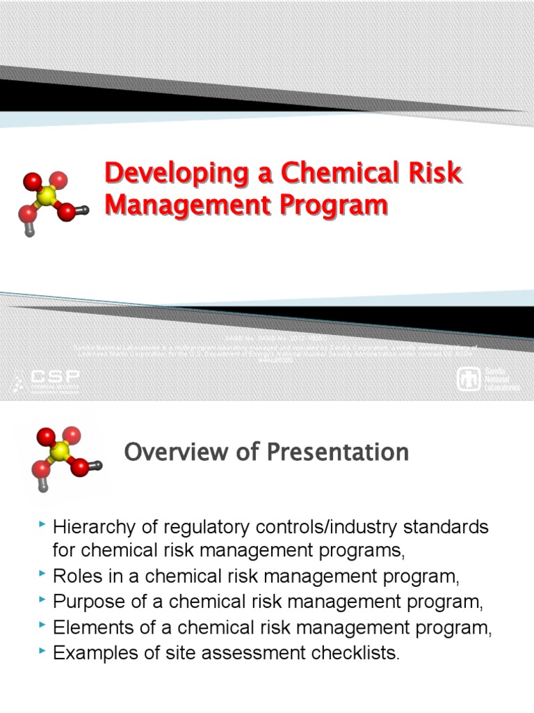 Developing A Chemical Risk Management Program | PDF | Workplace ...