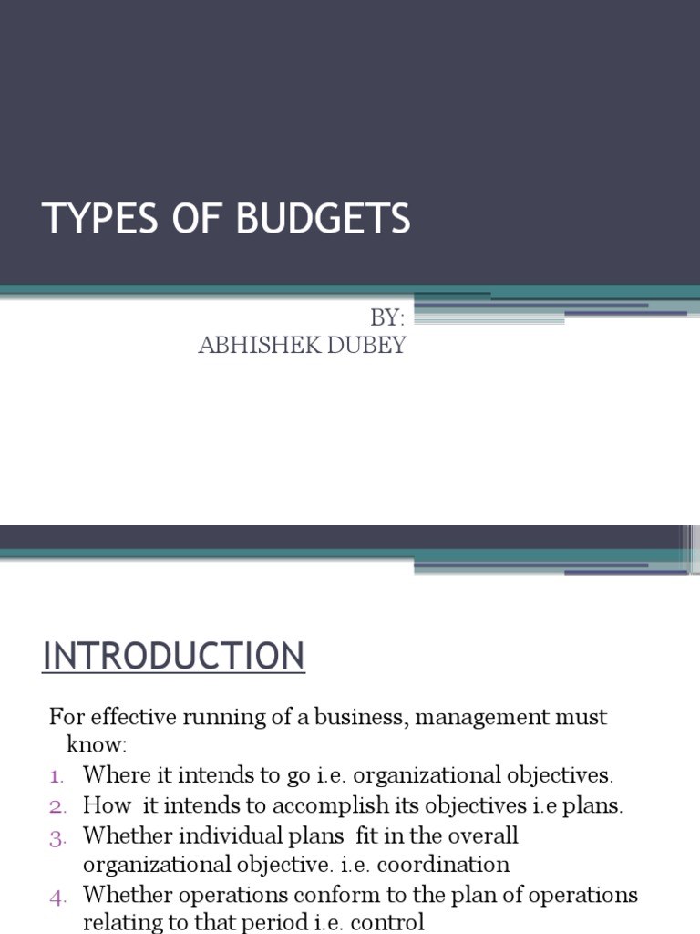 Types of Business Budgets Explained | PDF | Budget | Cost