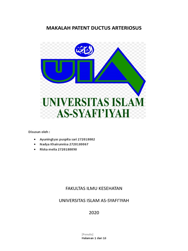 Patent Ductus Arteriosus (PDA) Kel.1 Kep. Anak II | PDF | Sains ...