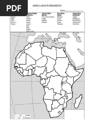 Western Africa Map Identification Worksheet Student Handouts