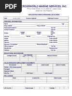 CURRICULUM VITAE Seaman Application Form | PDF | Watercraft | Ships