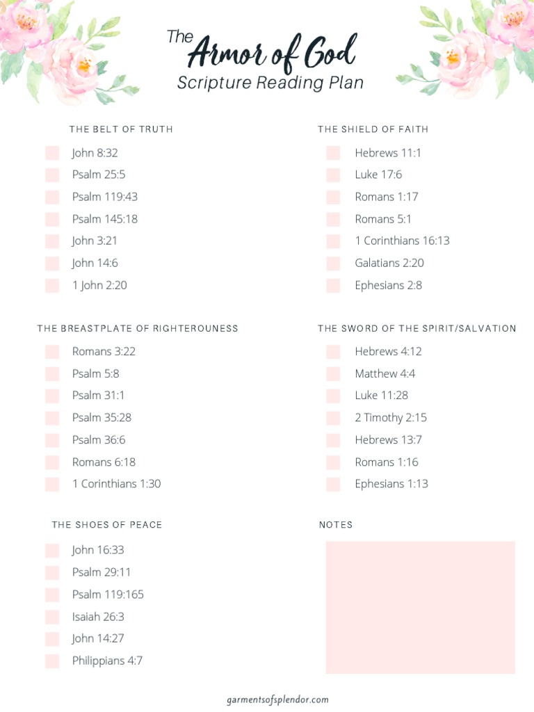 Armor of God: Scripture Reading Plan The | PDF | Bible Content | New ...