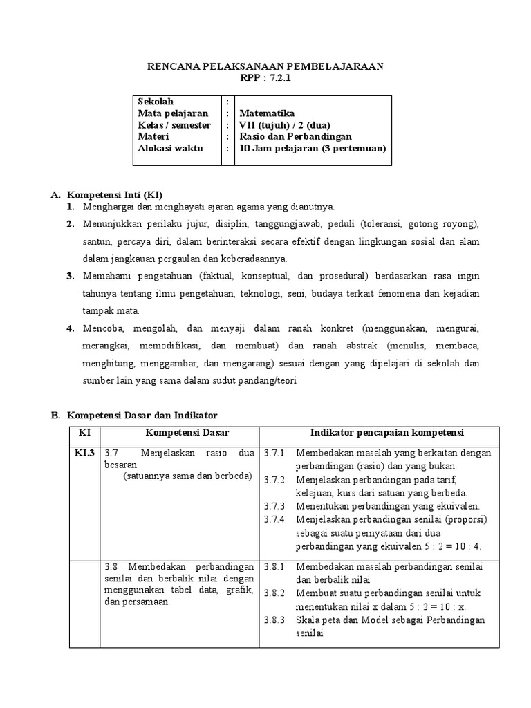 RPP Web Rasio Dan Perbandingan | PDF