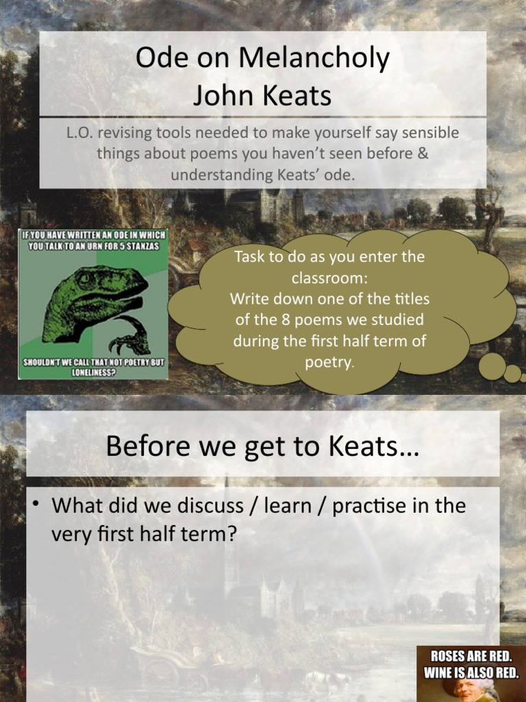 Ode On Melancholy John Keats | PDF | John Keats | Poetry