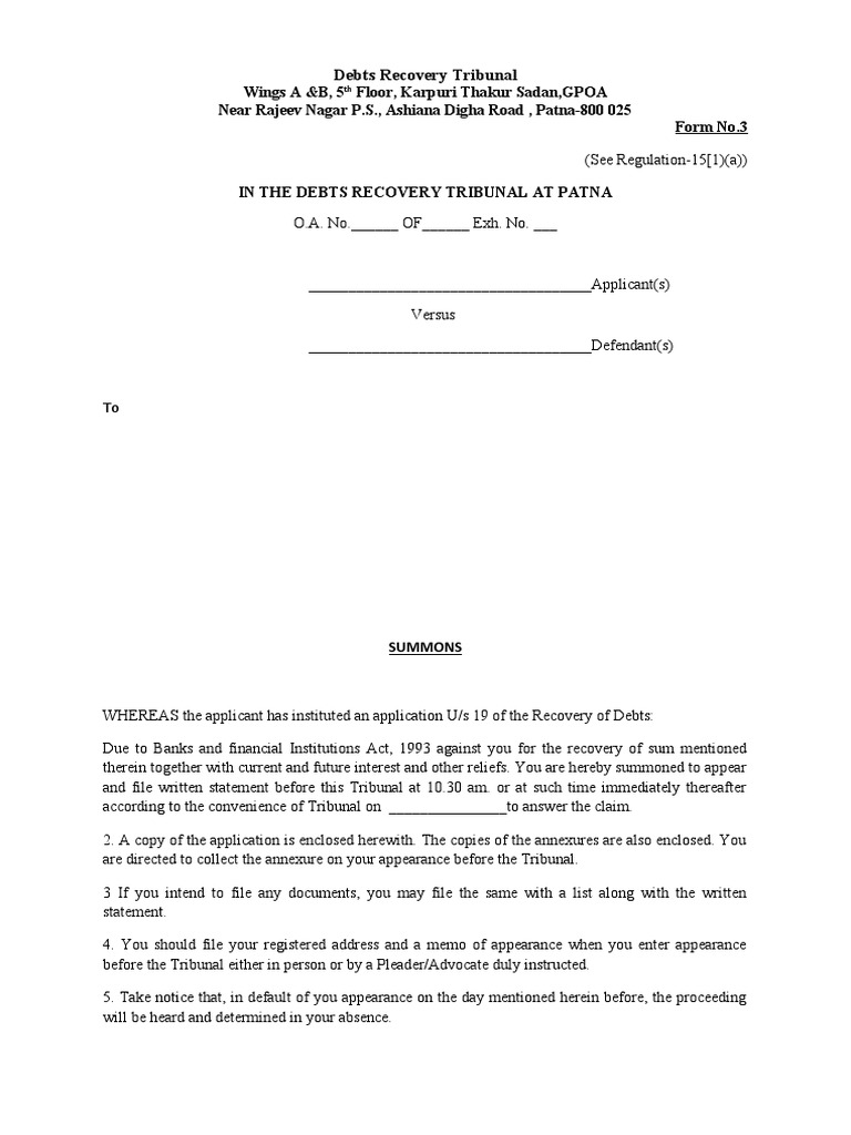 Drt Form 3 Pdf
