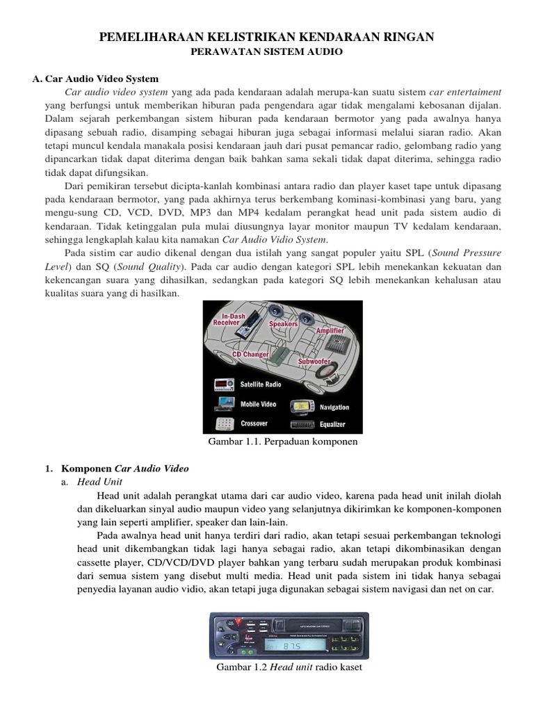 Materi 1 SMT Genap - Perawatan Sistem Audio 1 PDF | PDF