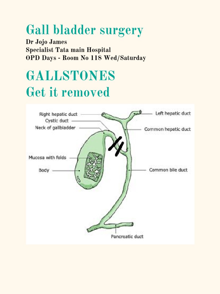 Gallbladder Surgery Overview and Care | PDF