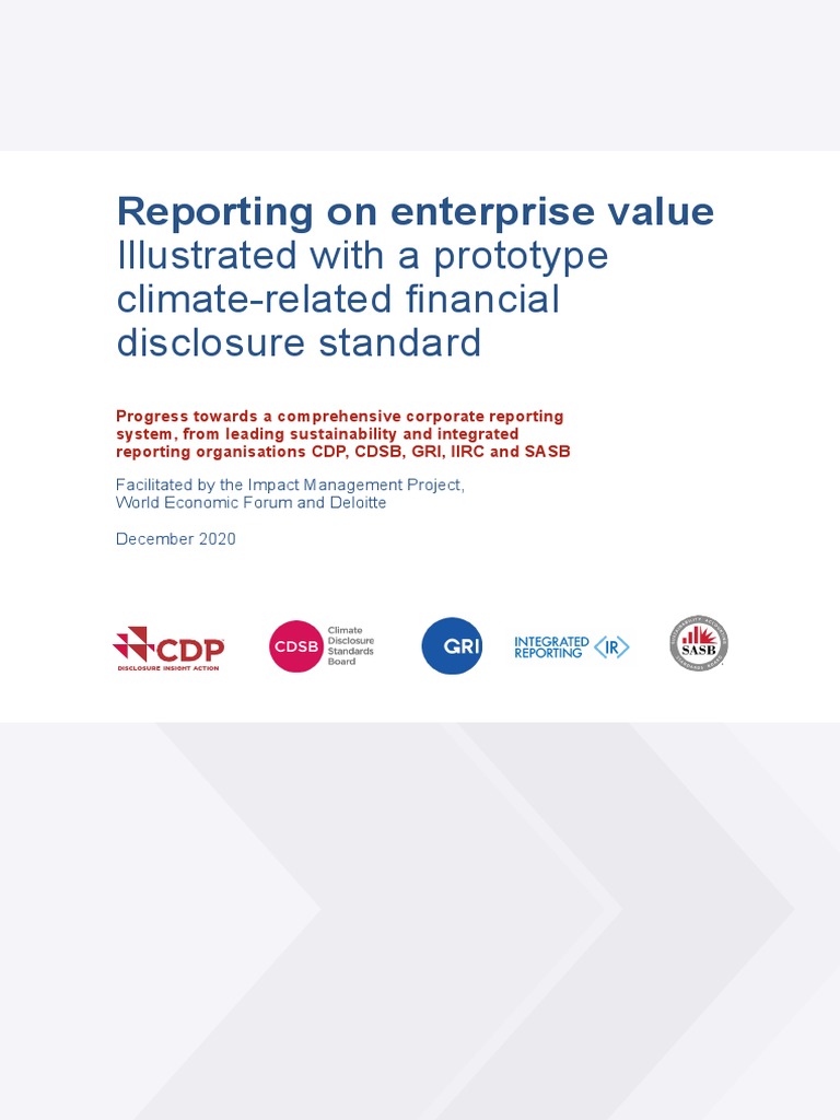 Reporting On Enterprise Value Climate Prototype | PDF | Sustainability ...