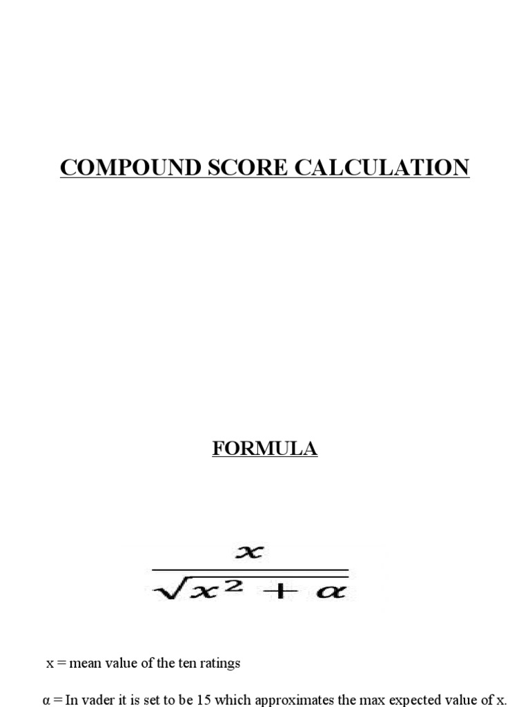 Compound Score Calculation Formula | PDF | Teaching Methods & Materials