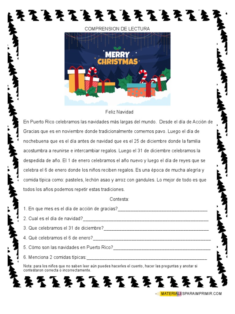Comprension Lectura Navidad Corregido PDF | PDF | Reyes Magos | Navidad