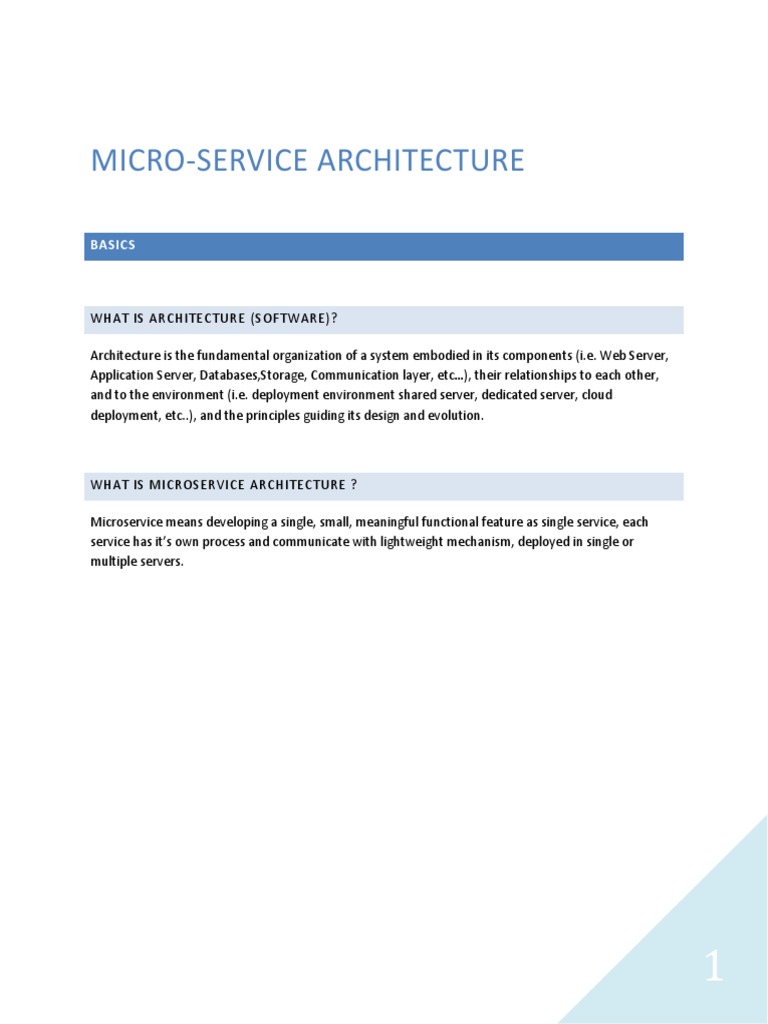 Micro-Service Architecture: Basics | PDF | Representational State Transfer | Service Oriented ...