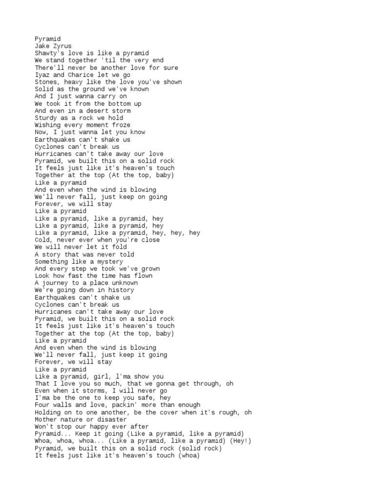 Pyramid Lyrics | PDF | Tropical Meteorology | Branches Of Meteorology