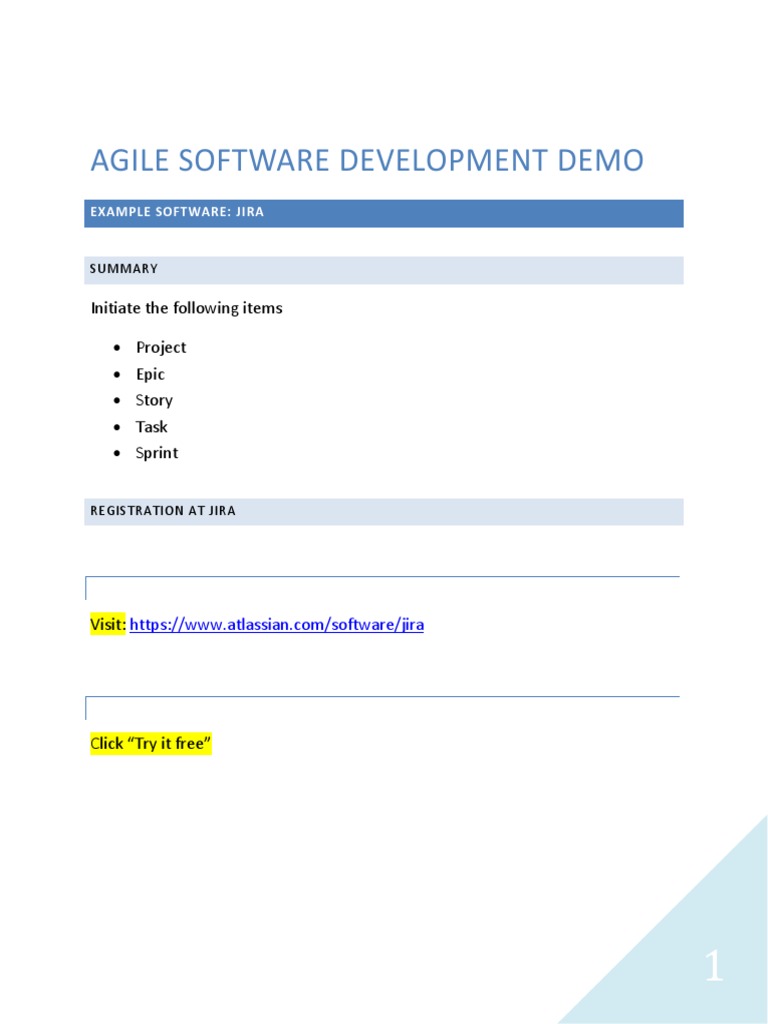 Agile Software Development Demo: Initiate The Following Items Project ...