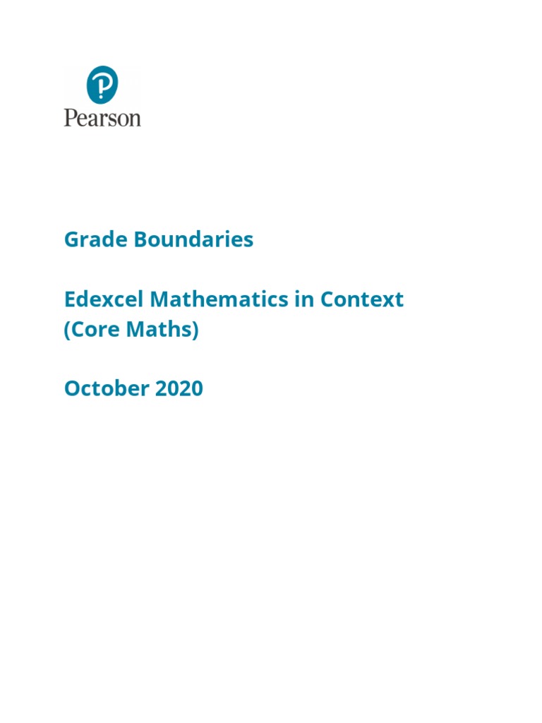 Grade Boundaries Edexcel Mathematics in Context (Core Maths) October ...