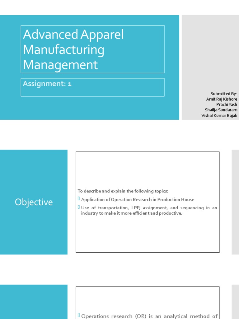 Advanced Apparel Manufacturing Management | PDF | Operations Research ...
