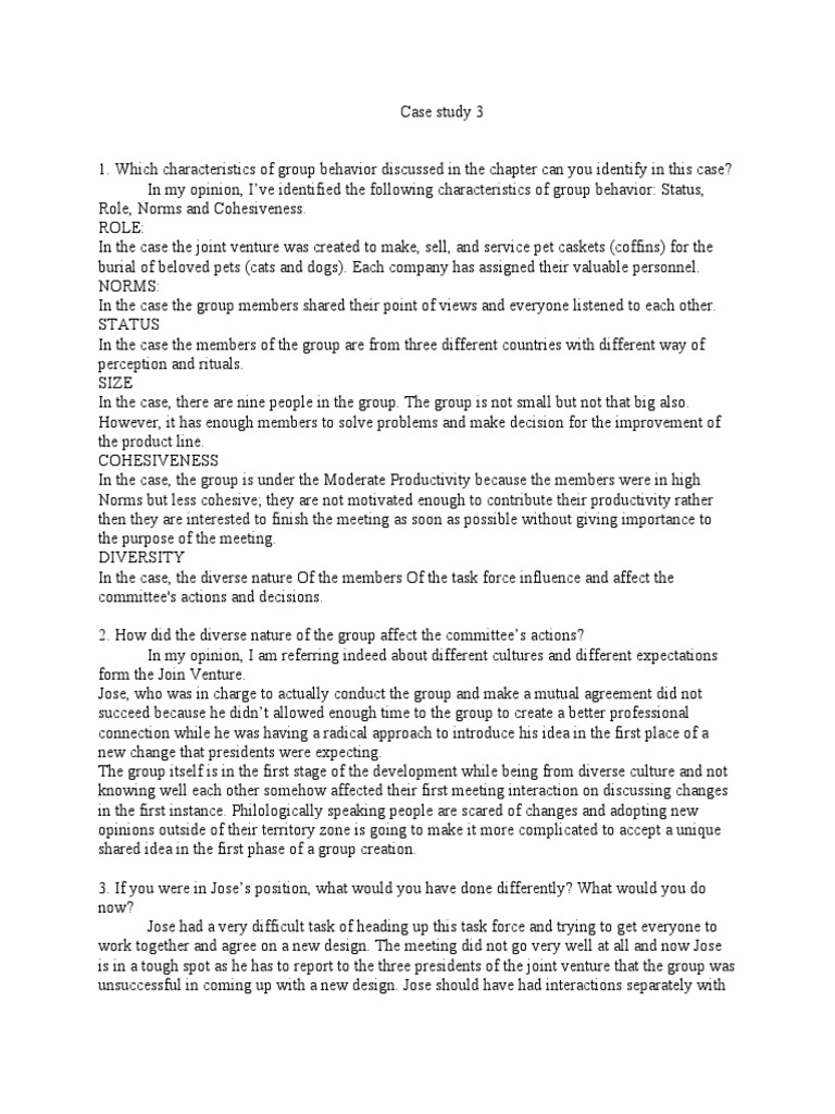 Case Study 3 | PDF | Social Psychology | Behavioural Sciences