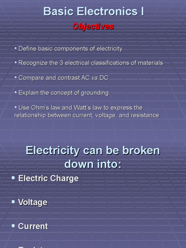 Basic Components of Electricity Explained | PDF | Electric Current ...