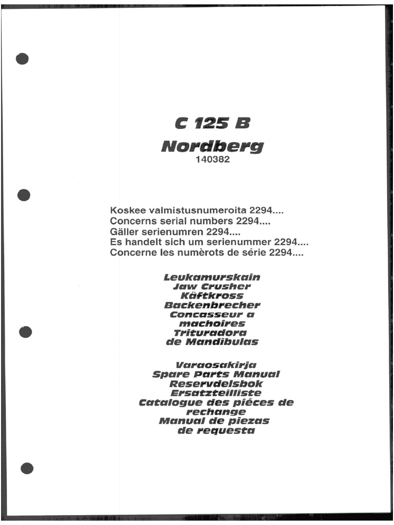 Metso C125B Parts | PDF