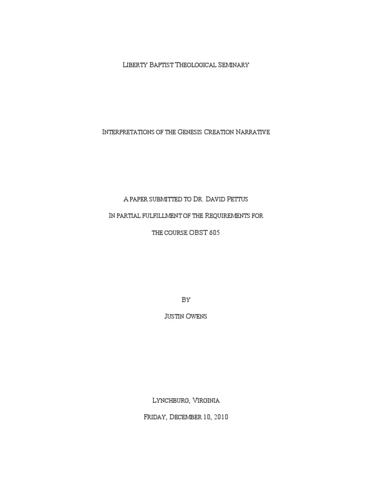 Interpretations Of The Genesis Creation Narrative Download Free Pdf