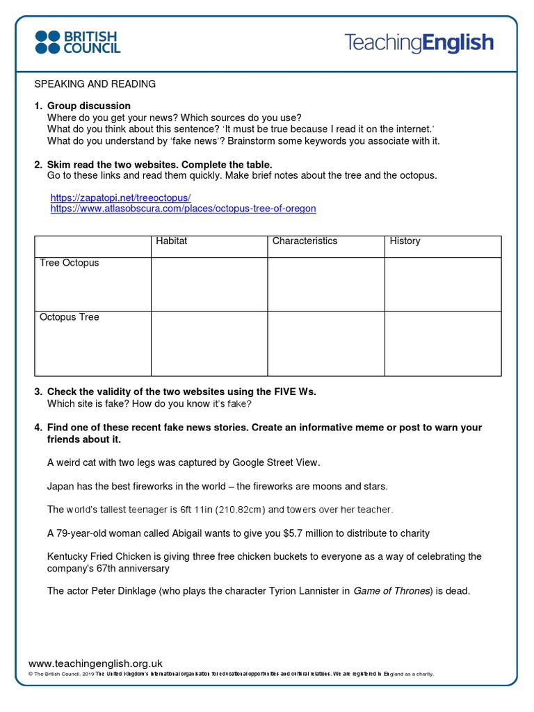Fake News Student Worksheet | PDF | News | Mass Media
