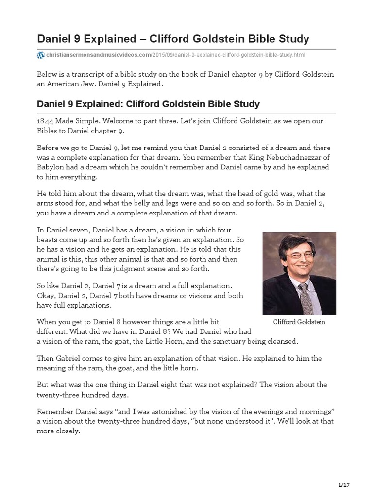 Daniel 9 Explained Clifford Goldstein Bible Study | PDF | Book Of ...