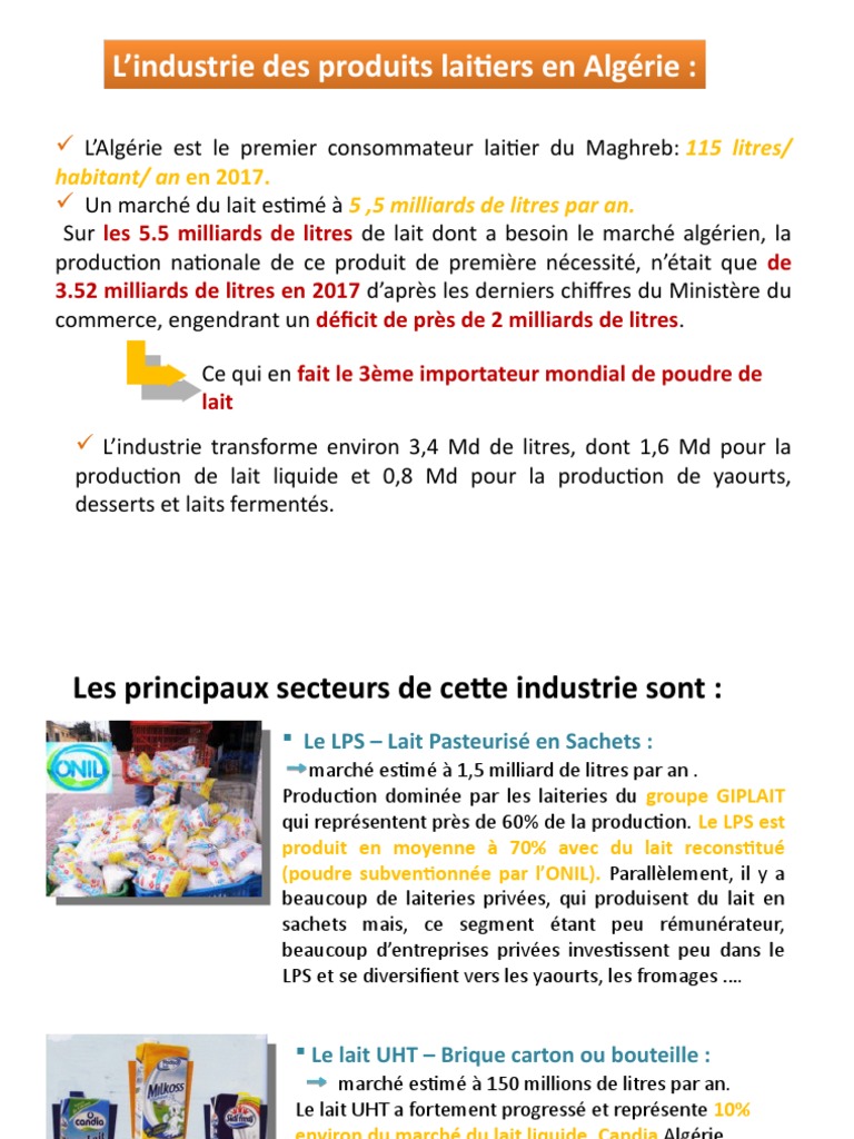 État de l'industrie laitière en Algérie | PDF | Fromage | Lait