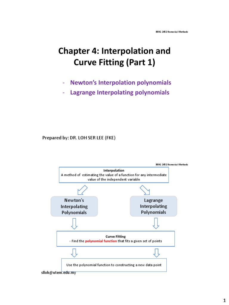 Chapter 4 Interpolation Curve Fitting (Part 1) | PDF | Interpolation | Numerical Analysis