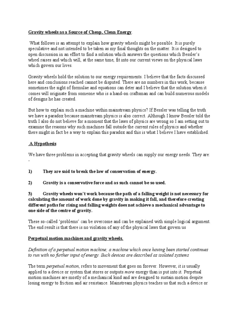 Gravity Wheels Does Work | PDF | Force | Machines