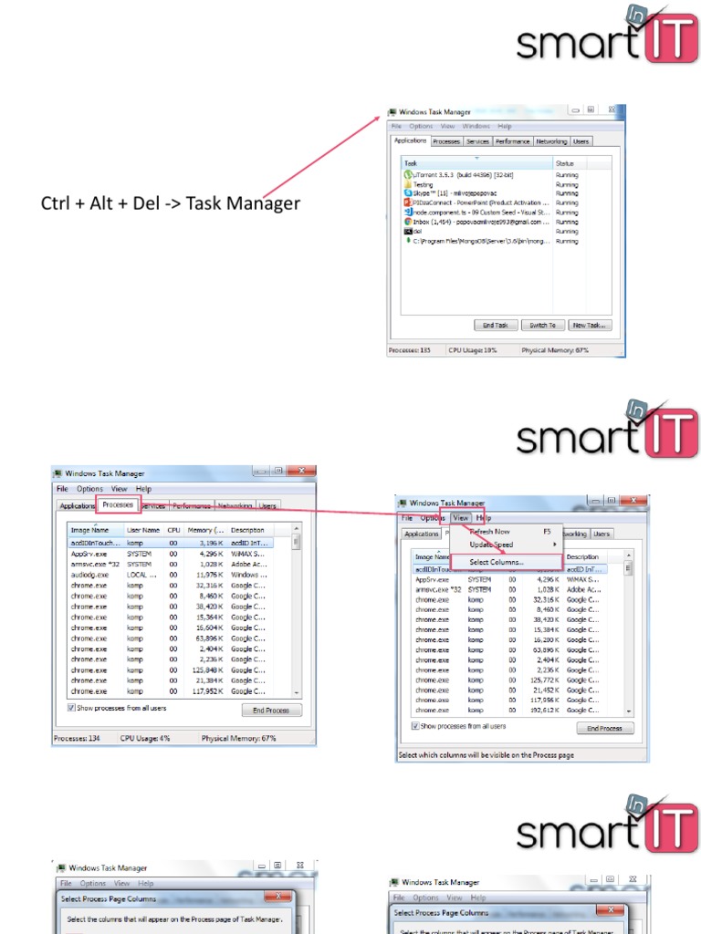 Accessing Task Manager Shortcut Guide | PDF | Computers