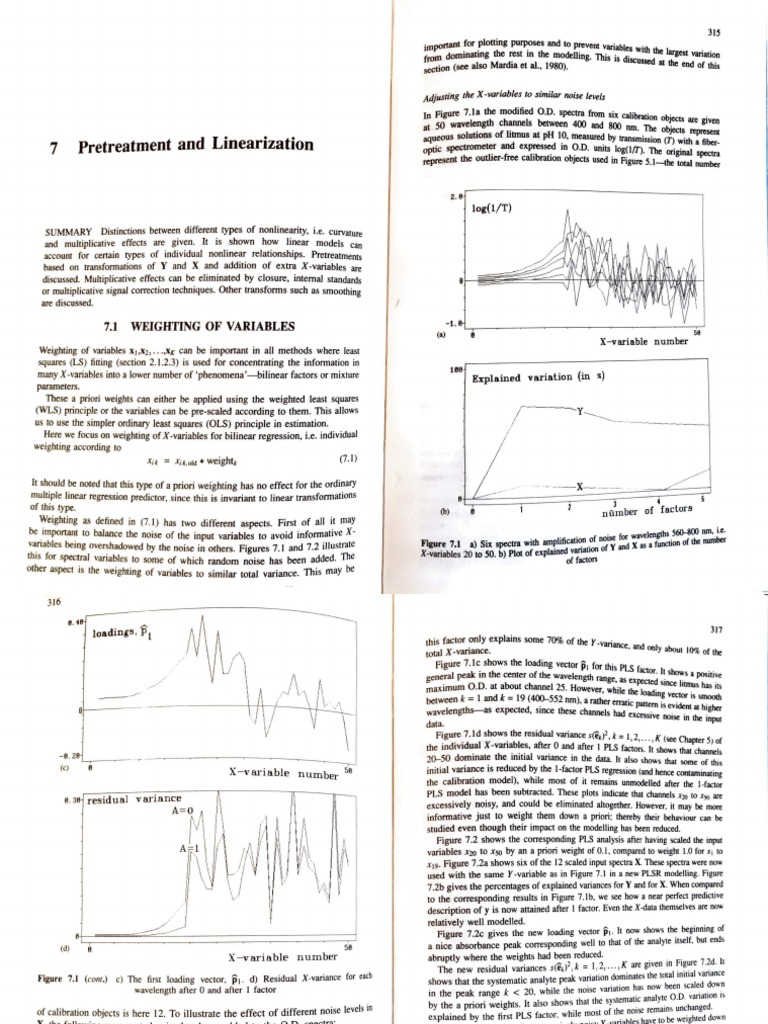 Pretreatment and Linearization: W Ighting of Ariables | PDF | Ordinary Least Squares ...