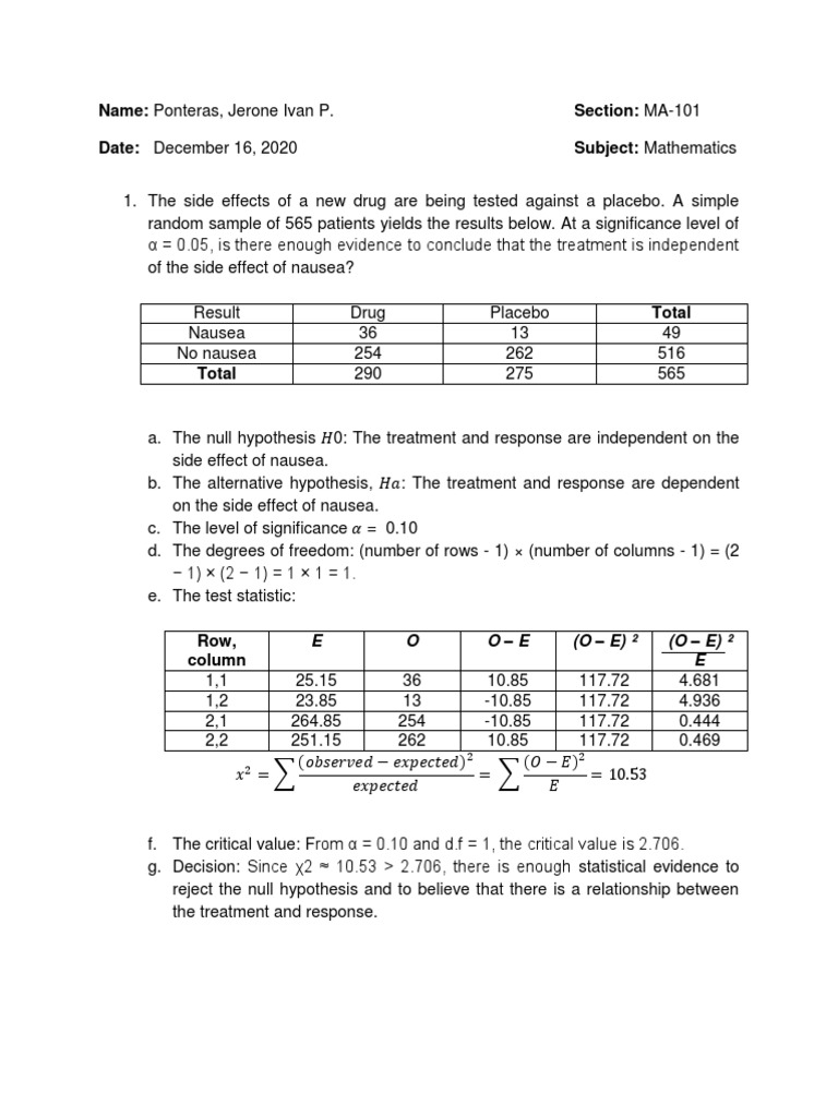 Mathemathics Chisquare | PDF