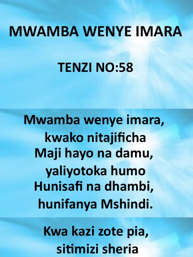 Mwamba Wenye Imara Tenzi No 58 | PDF