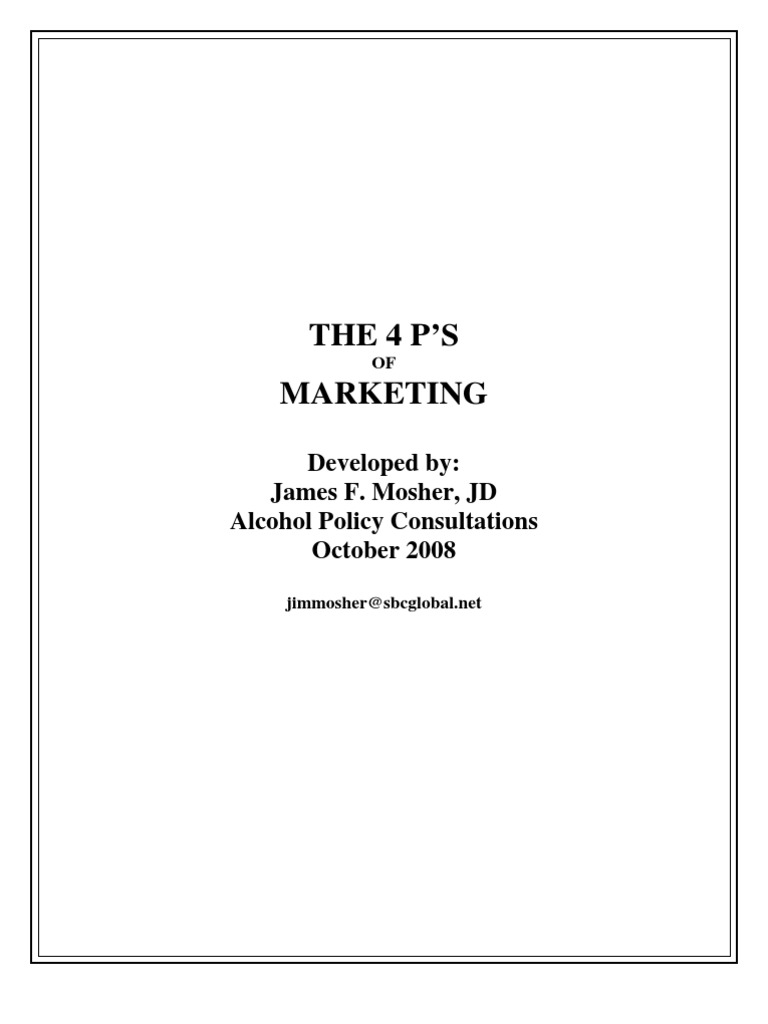 4 Ps of Marketing | PDF | Alcoholic Drinks | Taxes