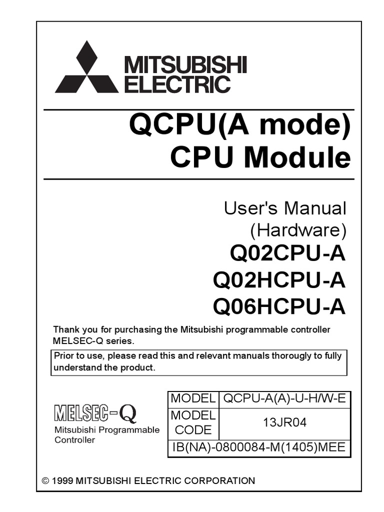 QCPU (A Mode) CPU Module: Q02CPU-A Q02HCPU-A Q06HCPU-A | PDF | Power Supply | Electrical Wiring