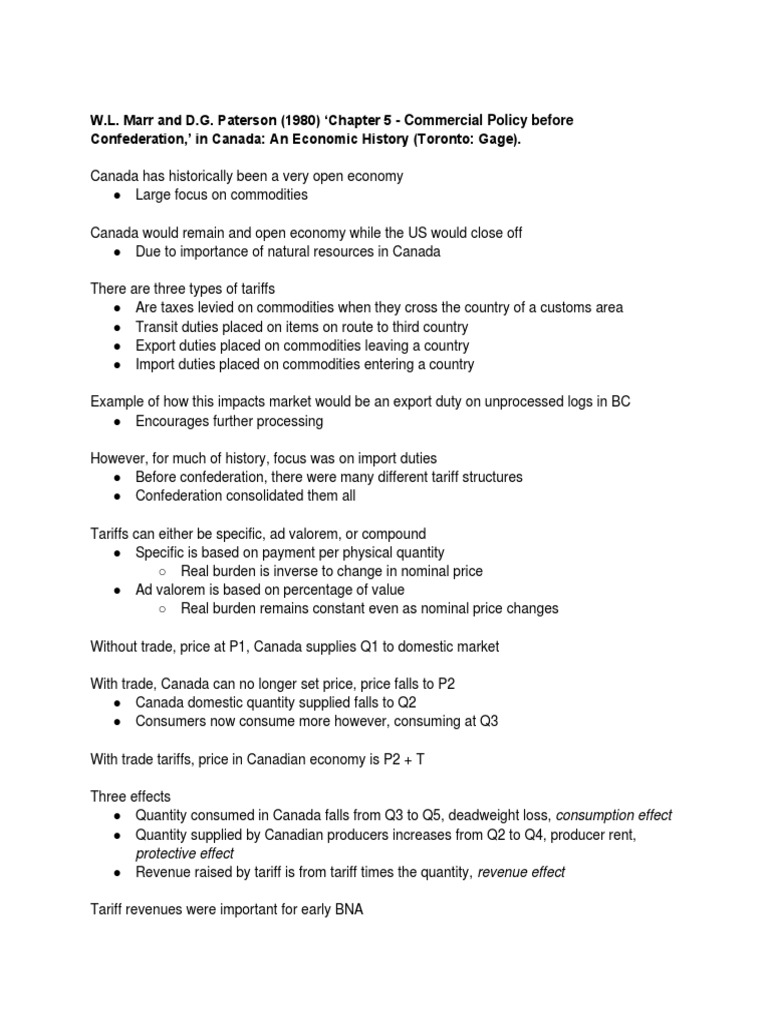 Canadian Economic History Notes - Banking and Confederation | Download ...
