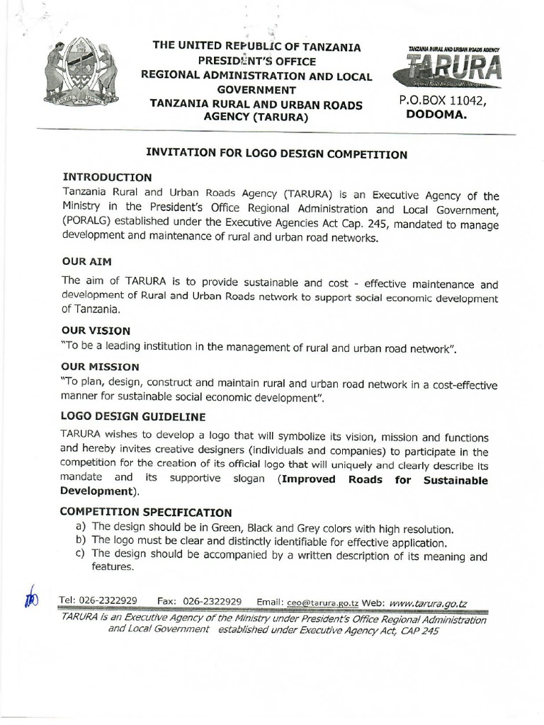 TARURA - Logo Design Competition PDF | PDF