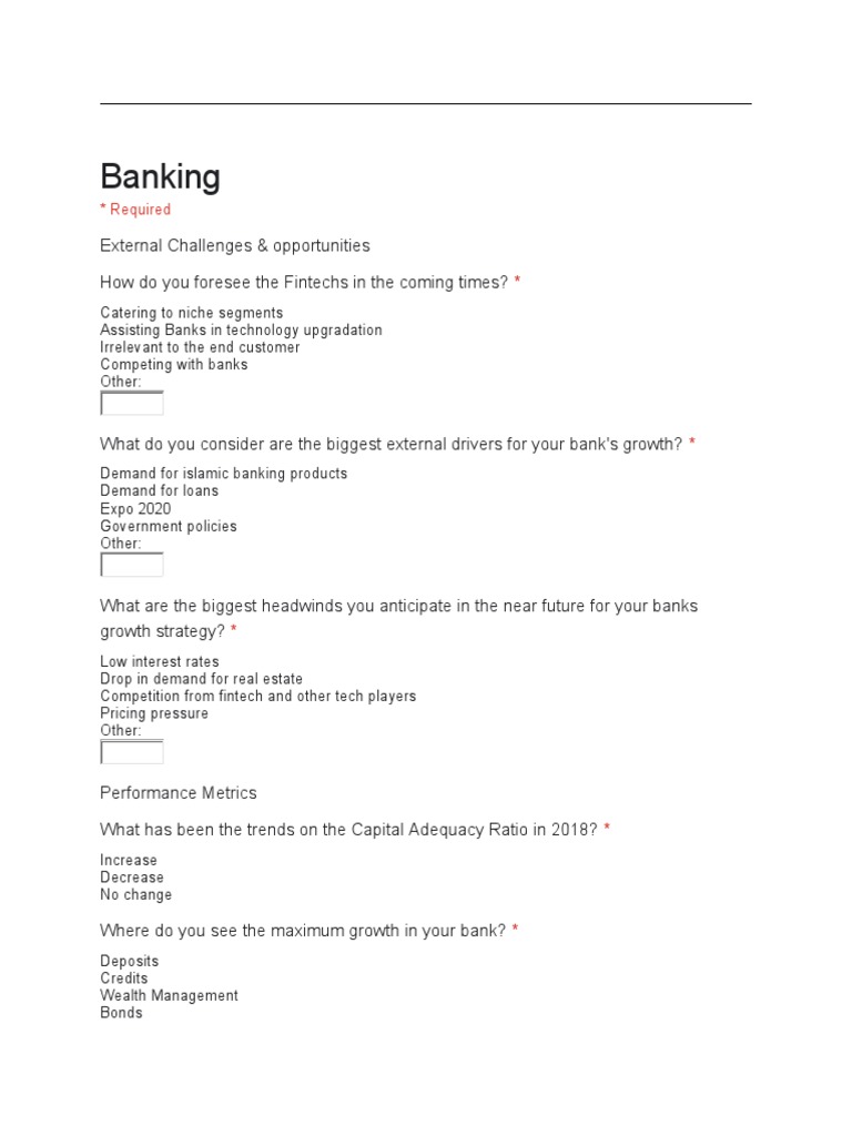 Banking Questionnaire 2021 | PDF | Capital Requirement | Outsourcing