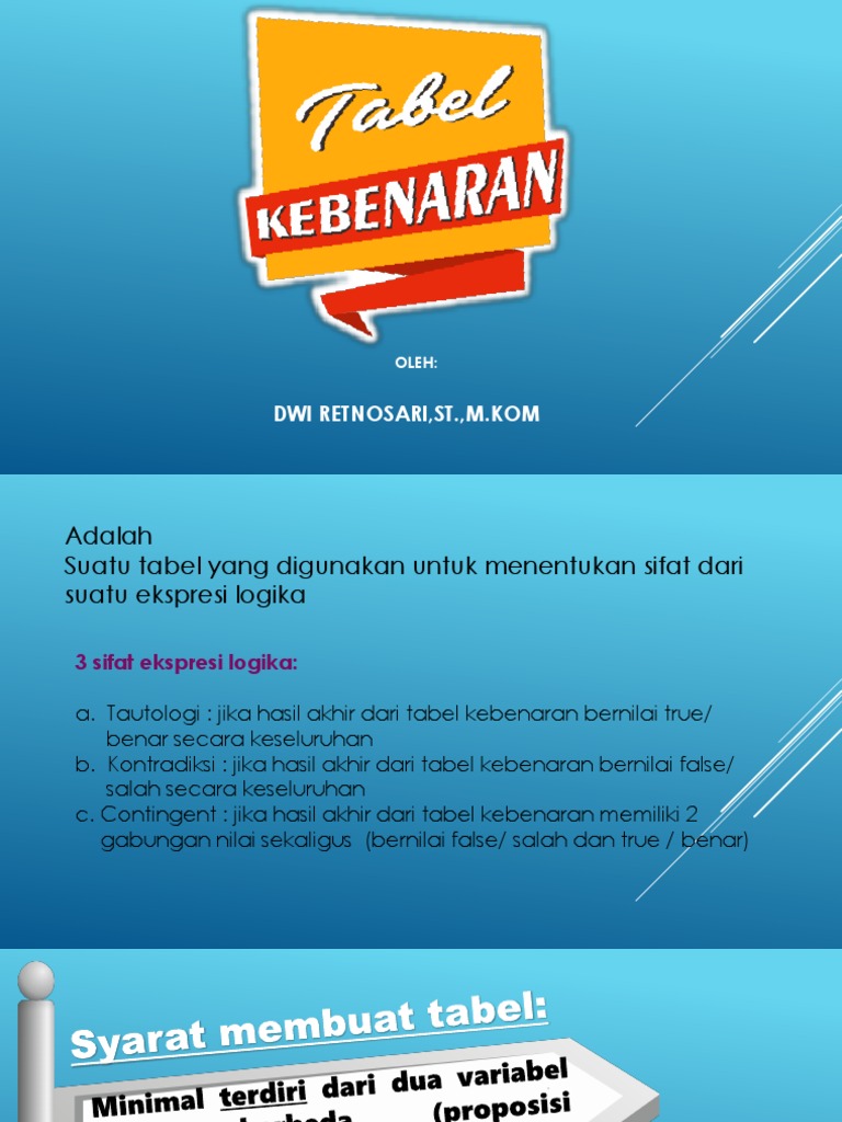 Tabel Kebenaran PDF | PDF