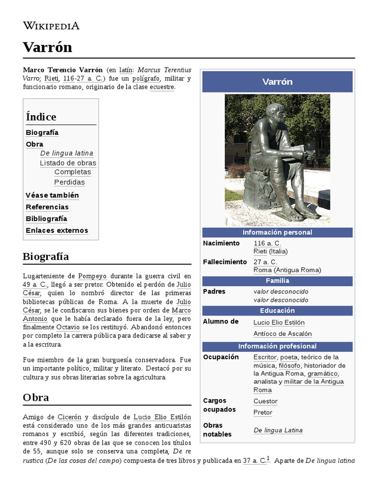 Varrón | PDF | Lingüística | Idiomas